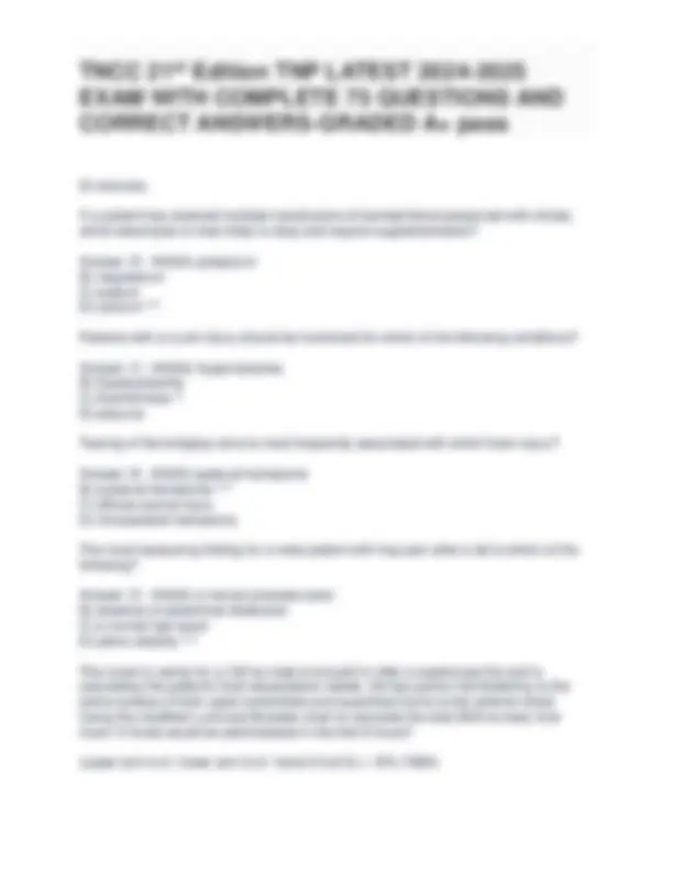 TNCC 21 st Edition TNP LATEST 2024-2025 EXAM WITH COMPLETE 75 QUESTIONS ...