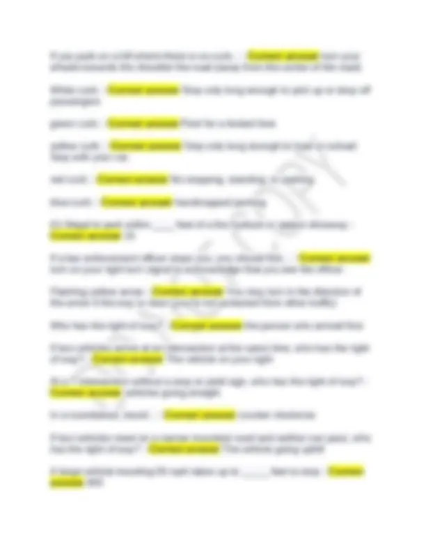 California 2024 Permit Test Study Guide | Exams Civil Law | Docsity