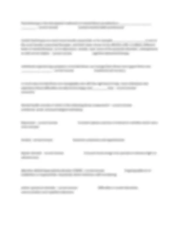 Understanding Mental Illnesses and Disorders | Exams Nursing | Docsity