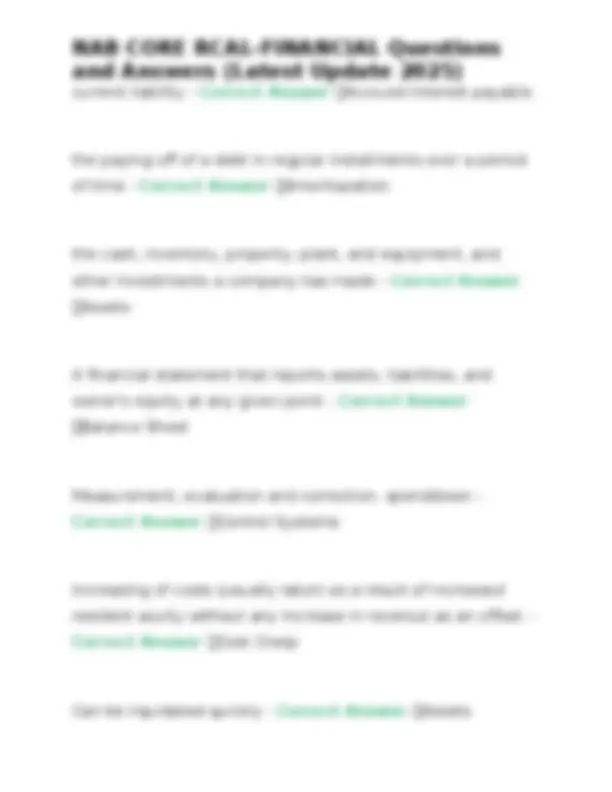 NAB CORE RCAL-FINANCIAL Questions and Answers (Latest Update 2025 ...