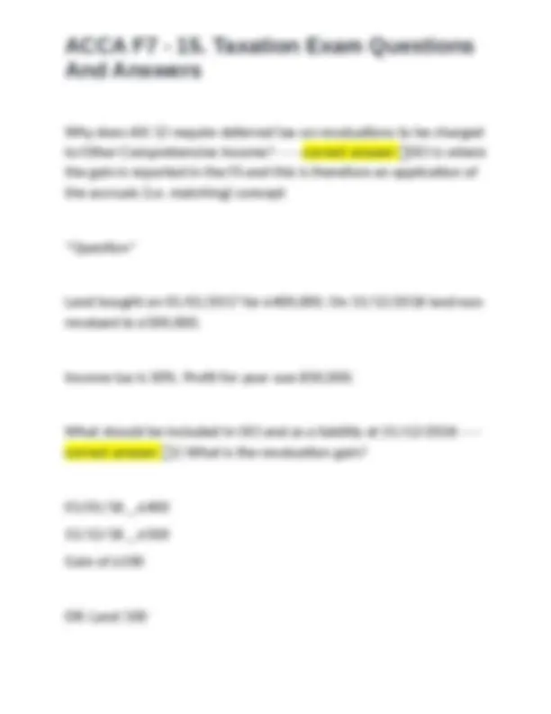 ACCA F7 - 15. Taxation Exam Questions and Answers | Exams Accounting ...