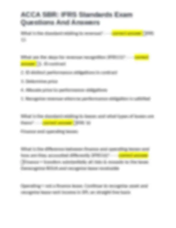 ACCA SBR: IFRS Standards Exam Questions And Answers | Exams Accounting ...