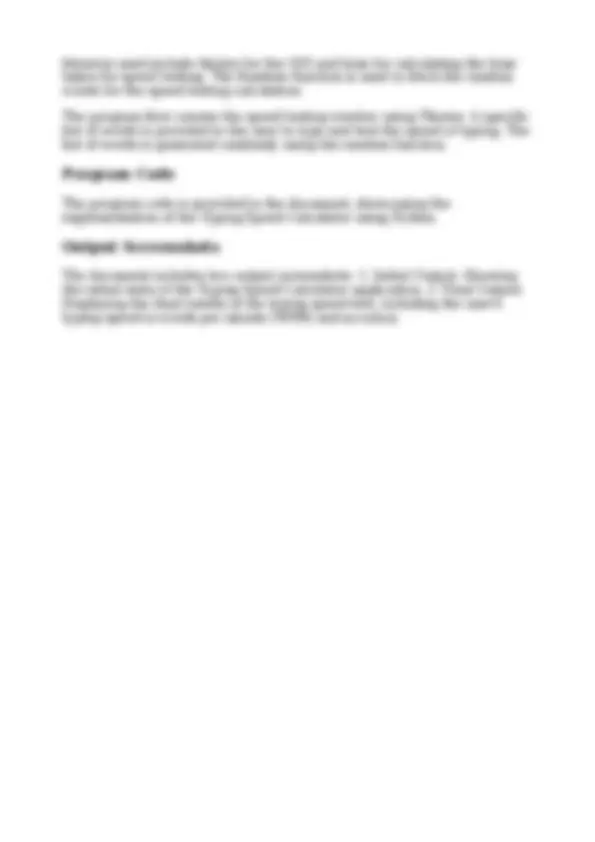 Typing Speed Calculator | Lecture notes Computer science | Docsity