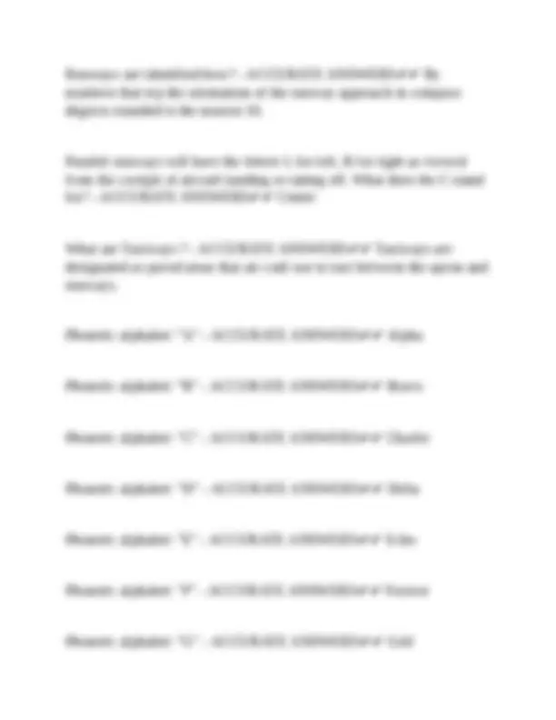 Airfield Driving Course Exam Questions | Exams Nursing | Docsity