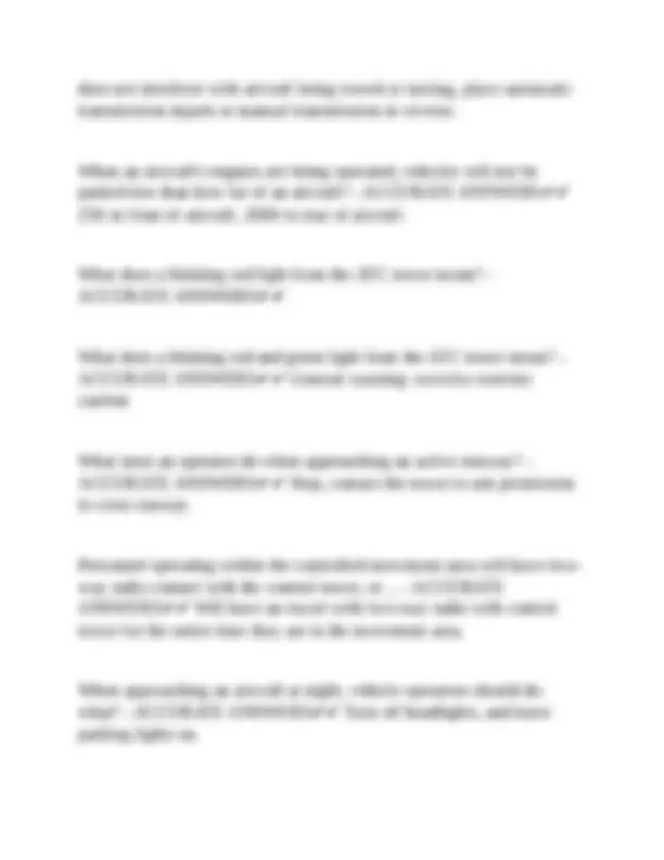 Airfield Driving Course Exam Questions | Exams Nursing | Docsity