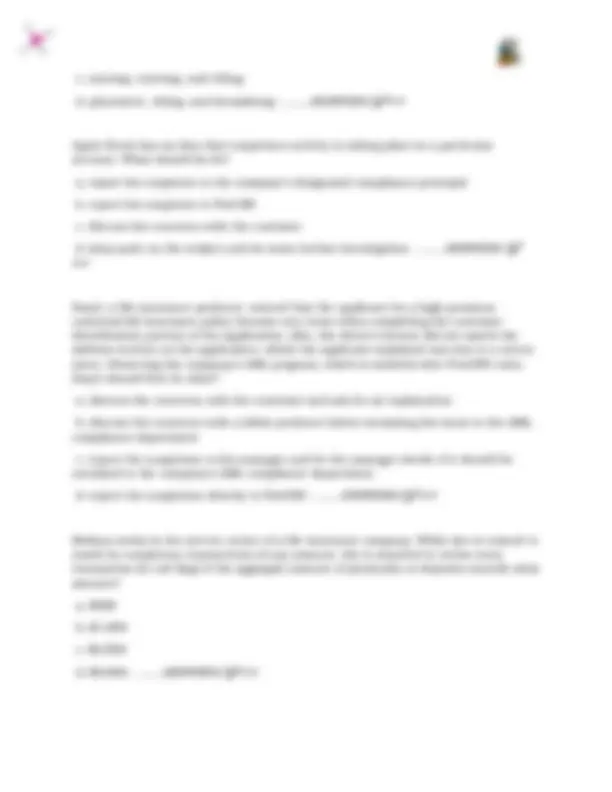 AML Exam Anti-Money Laundering WebCE – questions and answers | Exams Finance | Docsity