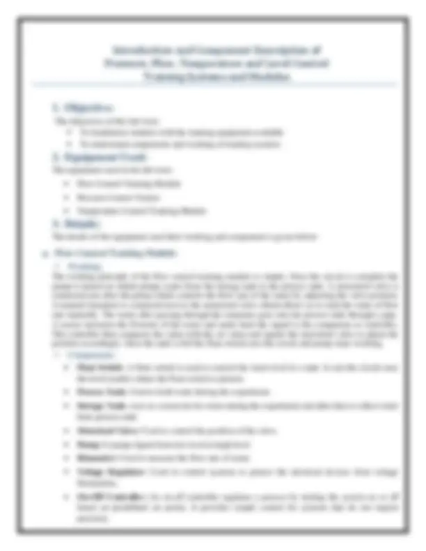 Control Engineering Lab: Flow, Pressure, Temperature, and Level Control | Lab Reports Automatic ...