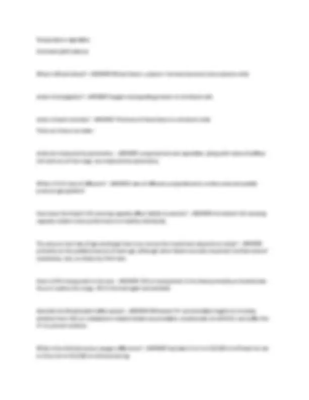 Exercise Physiology Exam Questions and Answers | Exams Nursing | Docsity