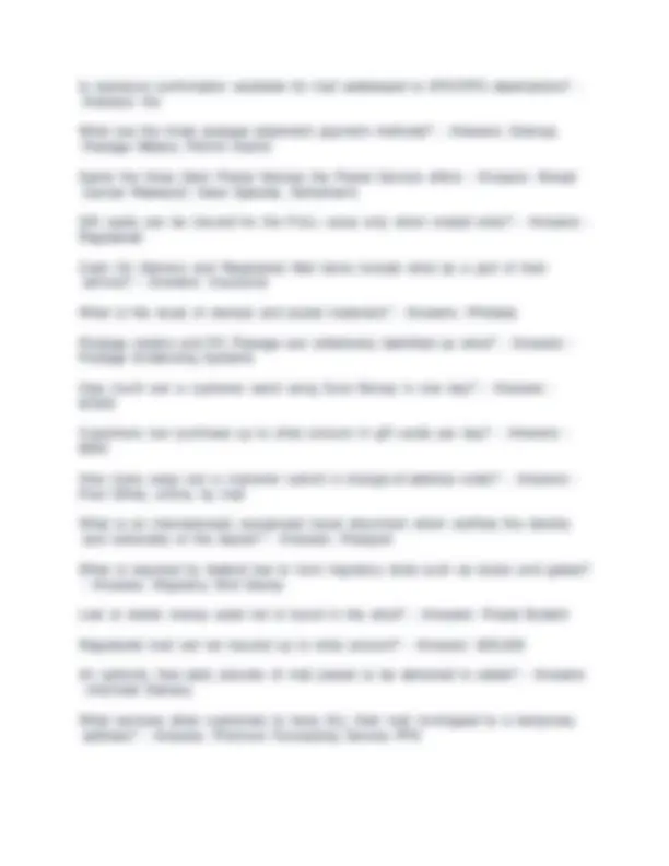 USPS Clerk Test: Questions and Answers | Exams Advanced Education | Docsity