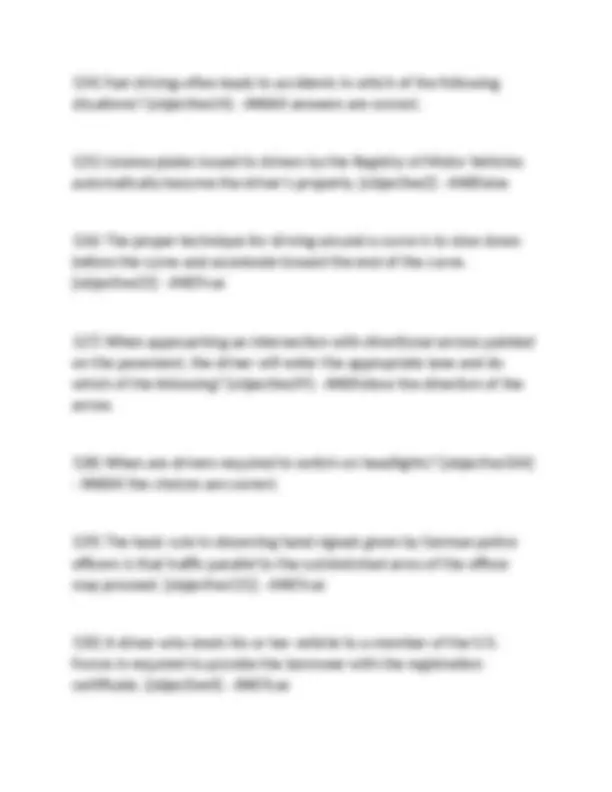 U.S. Forces Driver's Training Program for Europe 2024-2025. Questions ...