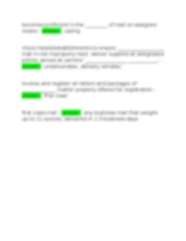 USPS Job 474: Mail Carrier Training Exercises | Exams Molecular biology ...