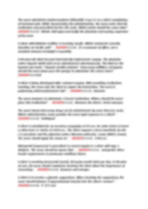 MEDICATION AND IV ADMINISTRATION EXAM WITH ACTUAL QUESTIONS AND CORRECT ...