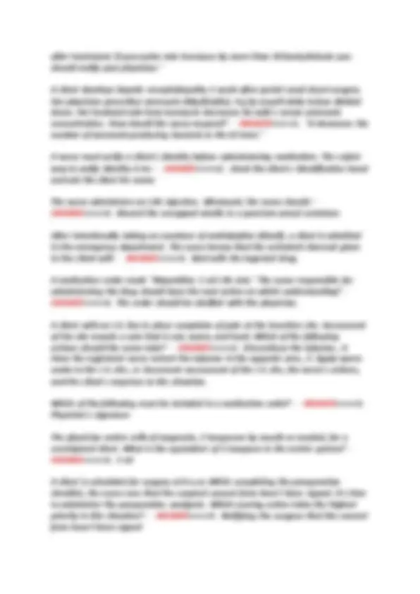 MEDICATION AND IV ADMINISTRATION EXAM WITH ACTUAL QUESTIONS AND CORRECT ...