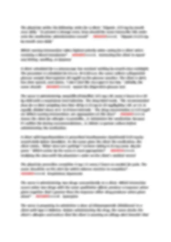 MEDICATION AND IV ADMINISTRATION EXAM WITH ACTUAL QUESTIONS AND CORRECT ...