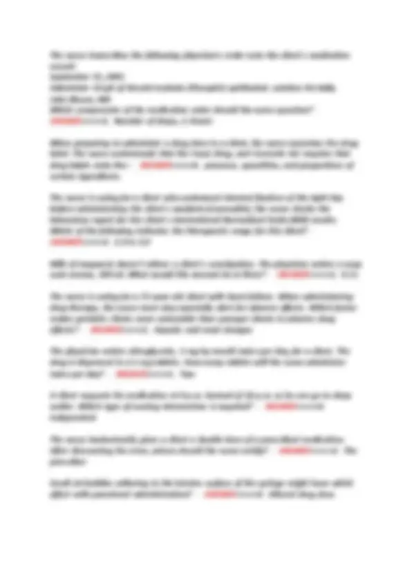MEDICATION AND IV ADMINISTRATION EXAM WITH ACTUAL QUESTIONS AND CORRECT ...