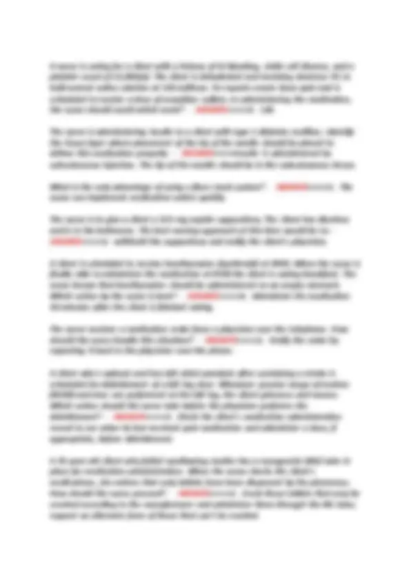MEDICATION AND IV ADMINISTRATION EXAM WITH ACTUAL QUESTIONS AND CORRECT ...