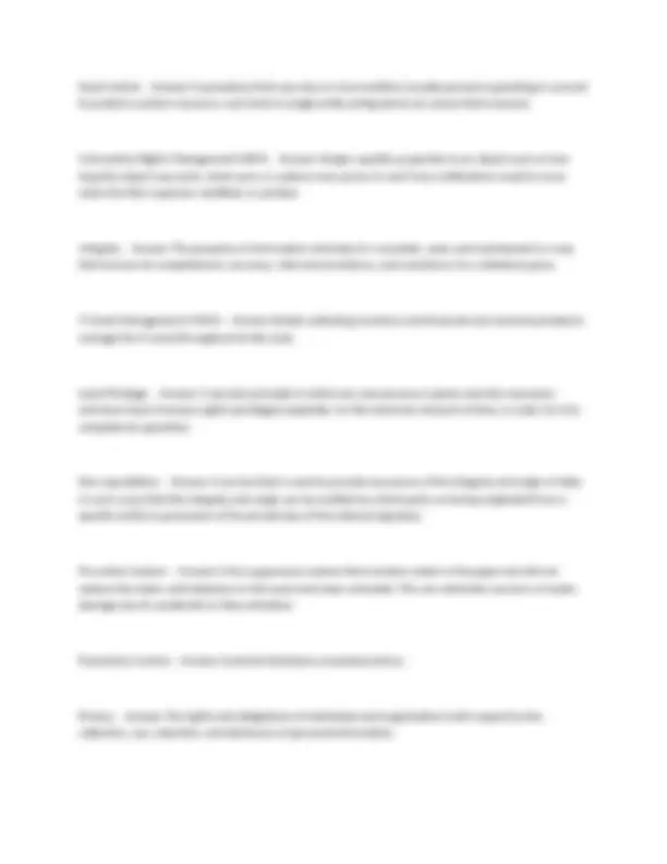 Glossary of Security Terms: Official (ISC)² SSCP | Exams Nursing | Docsity