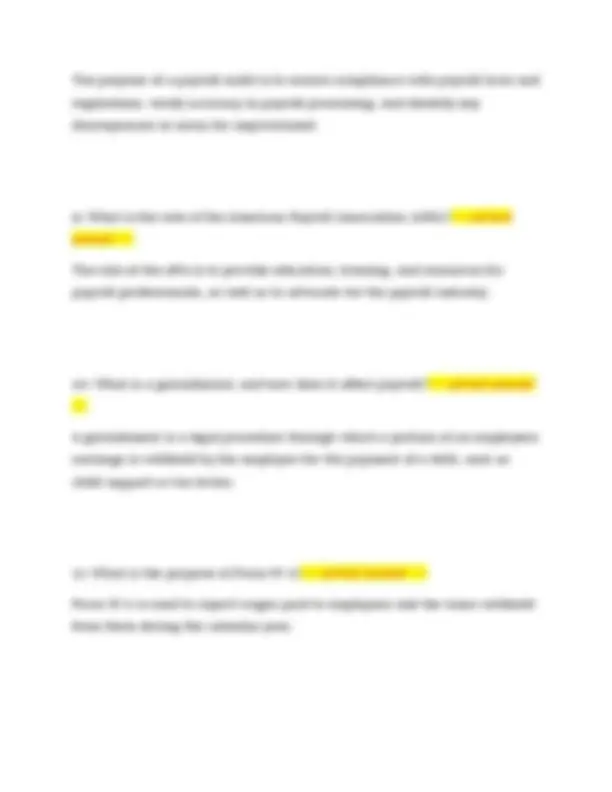 CPP Certified Payroll Professional APA Master Practice Questions Answered | Exams Accounting ...