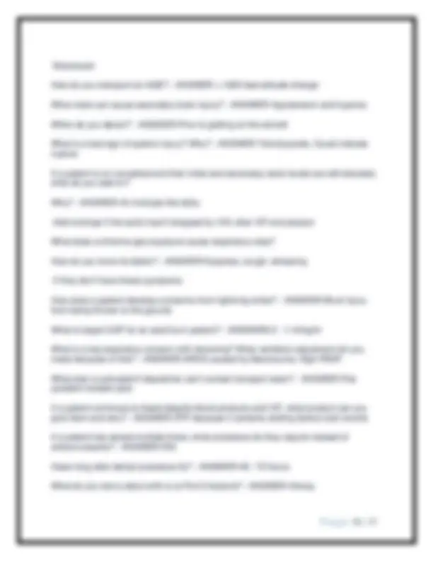 BCEN CFRN Final Actual Exam Questions and Answers | Exams Nursing | Docsity