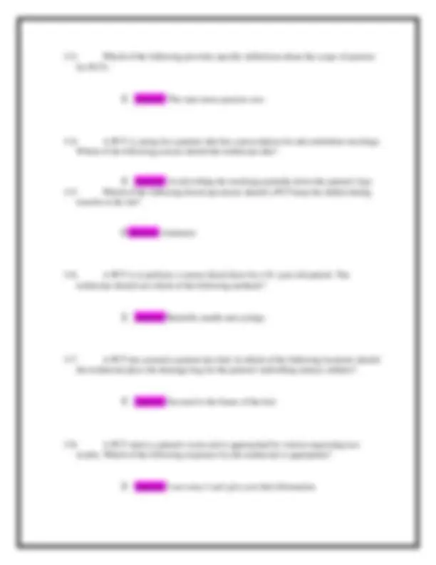 Patient Care Technician (PCT) Certification Exam Questions and Answers ...