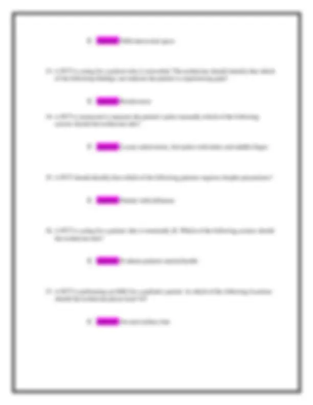 Patient Care Technician (PCT) Certification Exam Questions and Answers ...