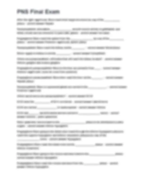 PNS Final Exam: Anatomy and Physiology of the Peripheral Nervous System ...