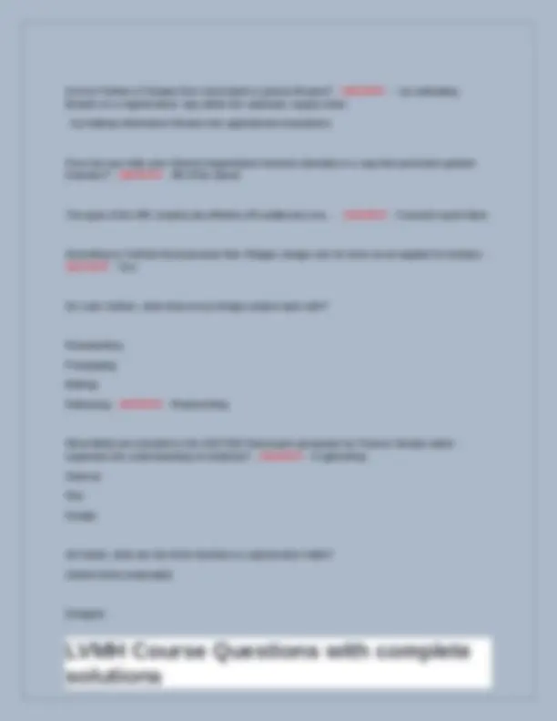 LVMH COURSE QUESTIONS WITH COMPLETE SOLUTIONS. | Exams European ...