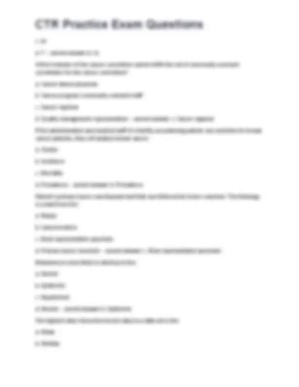 CTR Practice Exam Questions: Cancer Registry and Oncology | Exams ...