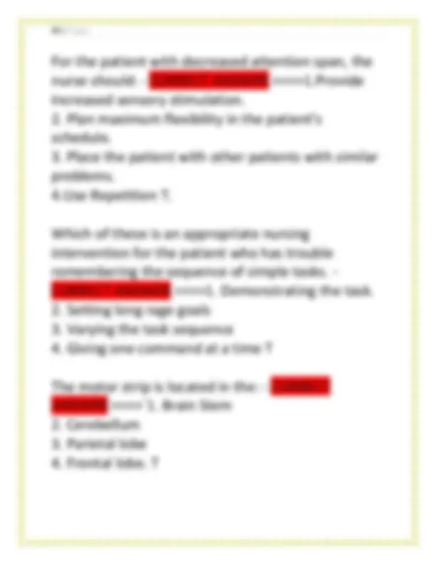 Brain Injury Test: 100 Questions and Answers with Rationales | Exams ...