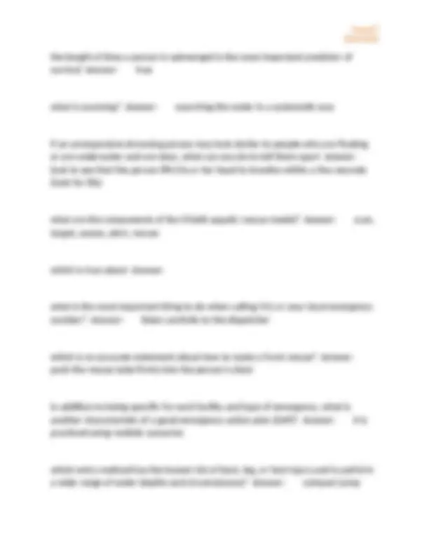 Lifeguarding Exam Questions and Answers | Exams Nursing | Docsity