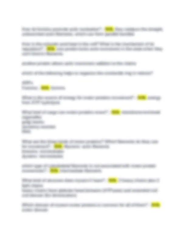 Cytoskeleton and Muscle Contraction: BMB 252 Exam 2 Practice | Exams ...