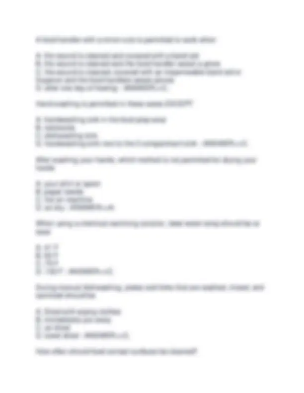 Food Handler Exam Questions and Answers: Latest Update 2024 | Exams ...