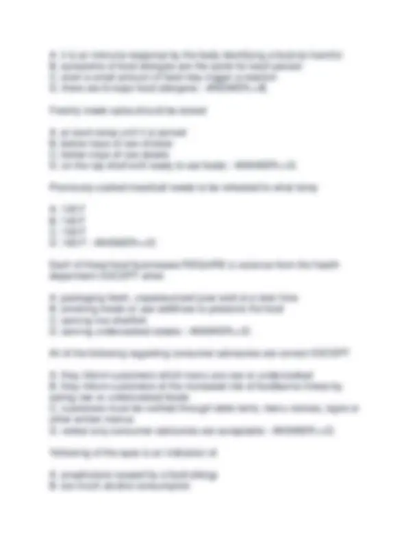 Food Handler Exam Questions and Answers: Latest Update 2024 | Exams ...