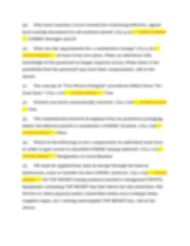 Basic COMSEC Policies and Procedures Questions with Verified Correct ...