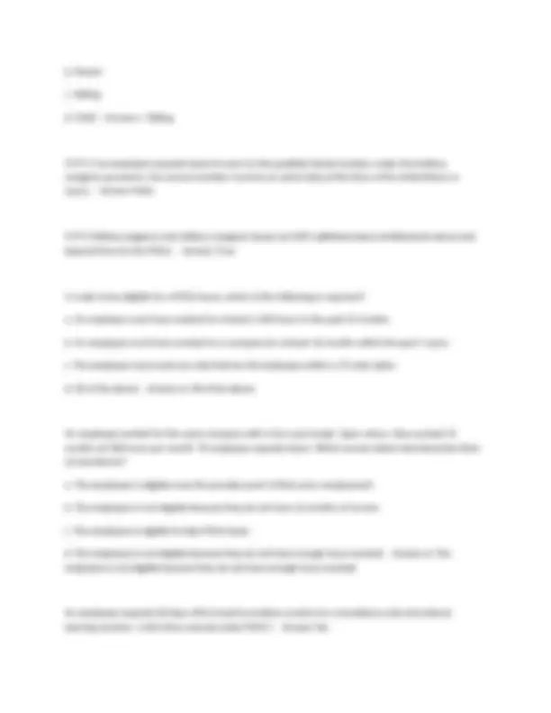 CLMS Certification Practice Questions: Understanding FMLA and Related ...