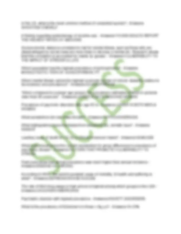 Biostatistics: Multiple Choice Questions and Answers | Exams Nursing | Docsity