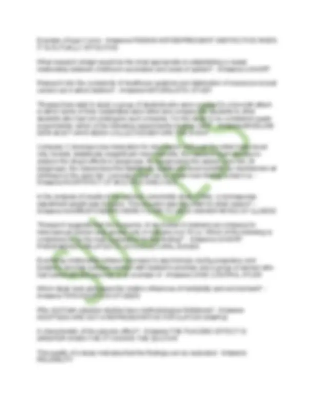 Biostatistics: Multiple Choice Questions and Answers | Exams Nursing | Docsity