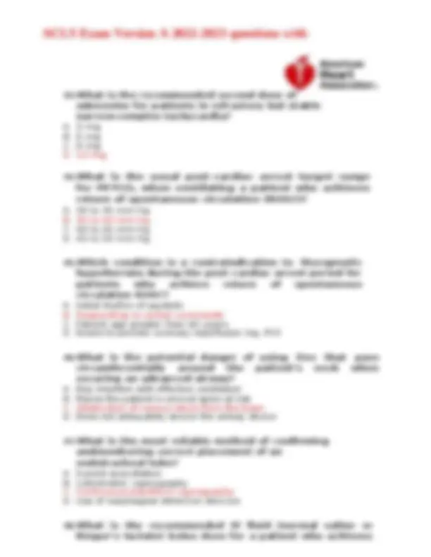 ACLS Exam Version A 2024-2025: Practice Questions and Answers | Exams ...