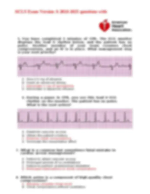 ACLS Exam Version A 2024-2025: Practice Questions and Answers | Exams ...