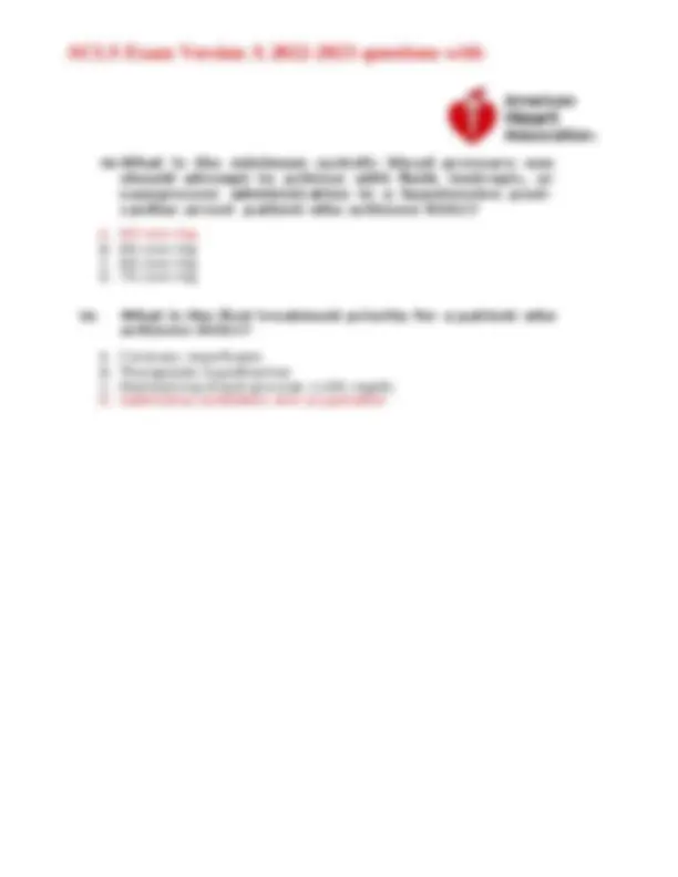 ACLS Exam Version A 2024-2025: Practice Questions and Answers | Exams ...