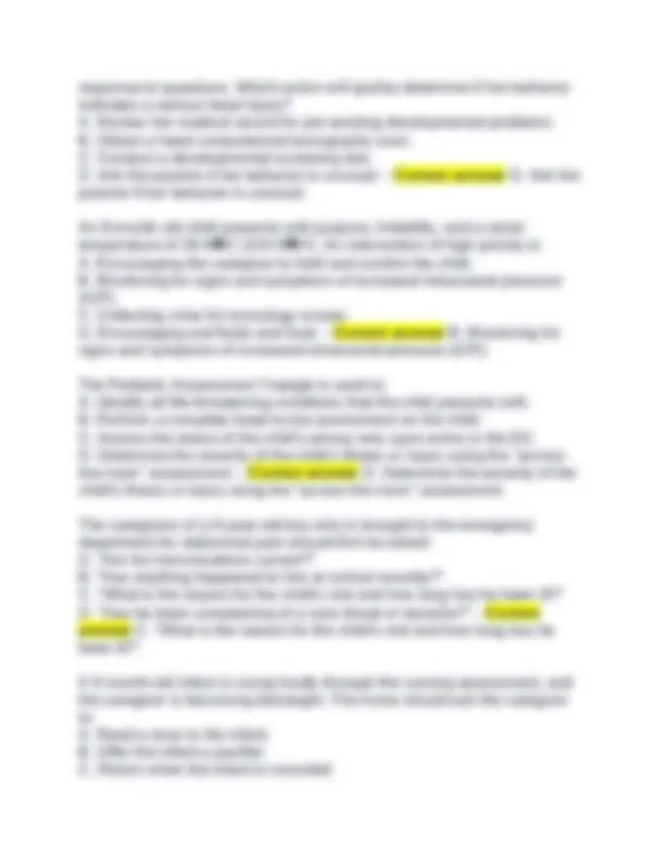 ENPC Test Questions and Answers. | Exams Nursing | Docsity