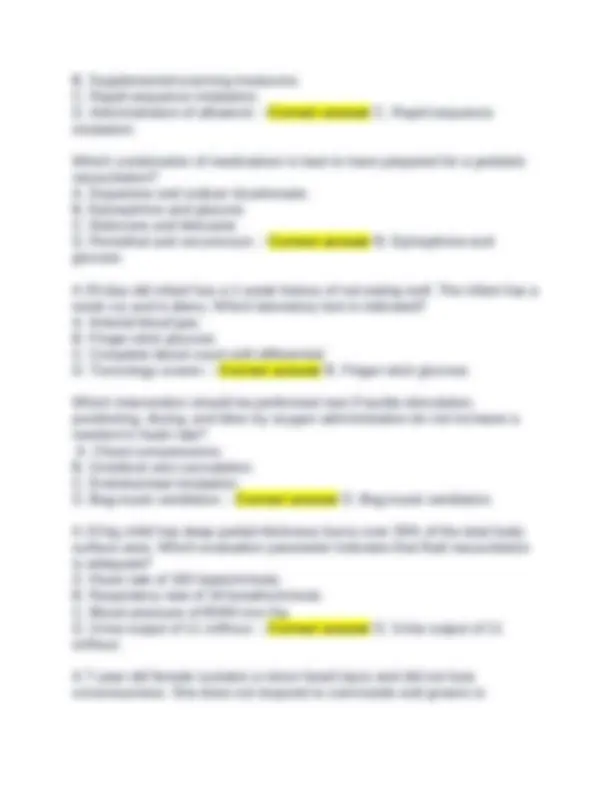 ENPC Test Questions and Answers. | Exams Nursing | Docsity