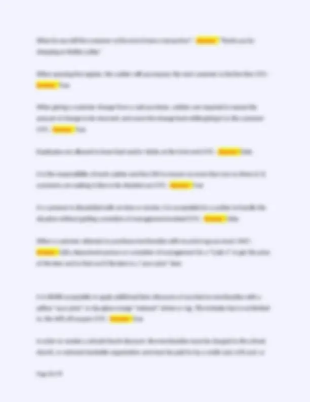 Hobby Lobby Cashier Exam/ 67 Questions with Definitive Solution ...