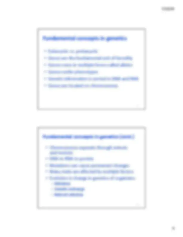 Introduction to Genetics: Lecture Notes | Summaries Mathematics | Docsity