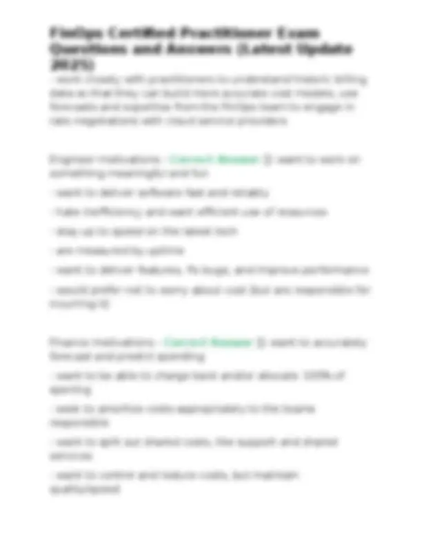 FinOps Certified Practitioner Exam Questions and Answers (Latest Update ...