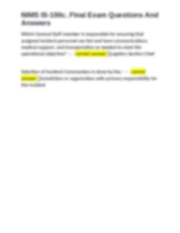 NIMS IS-100c. Final Exam Questions And Answers | Exams Service ...