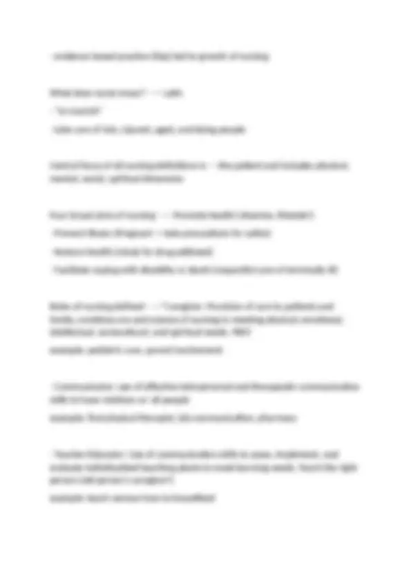 ART AND SCIENCE OF PERSON-CENTERED CARE-CHAPTER ONE STUDY GUIDE | Exams ...