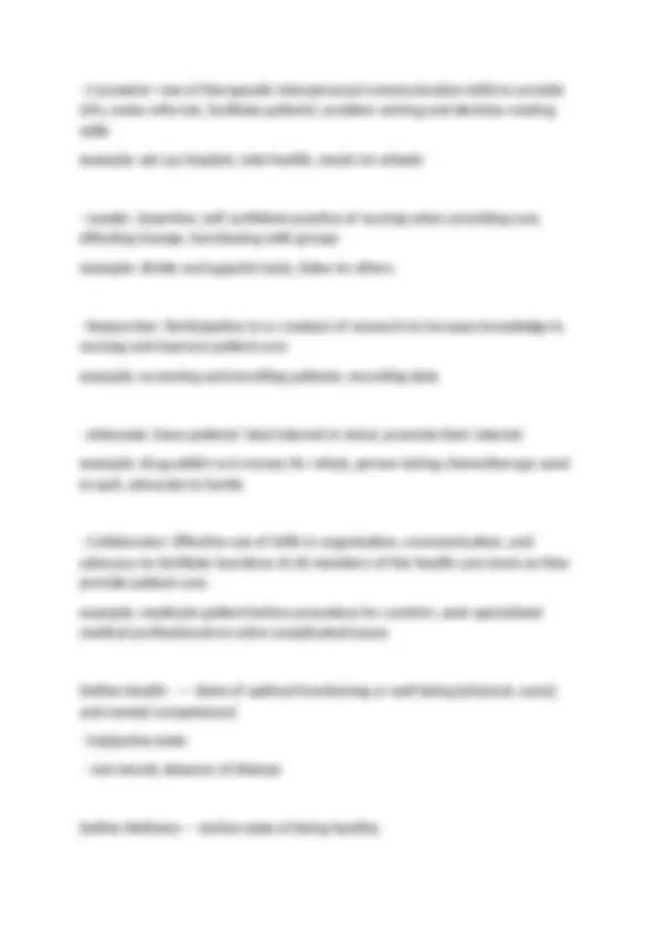 ART AND SCIENCE OF PERSON-CENTERED CARE-CHAPTER ONE STUDY GUIDE | Exams ...