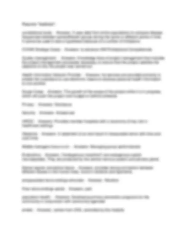 CHIMA EXAM STUDY TERMS 2024 QUESTIONS | Exams Social Sciences | Docsity