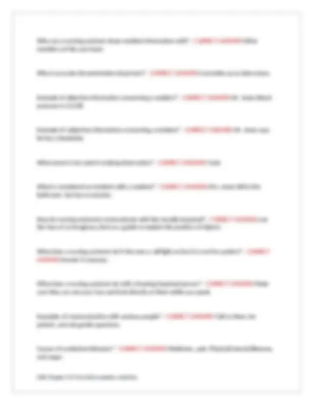 CNA CHAPTER 1-6 TEST WITH COMPLETE SOLUTIONS | Exams Nursing | Docsity